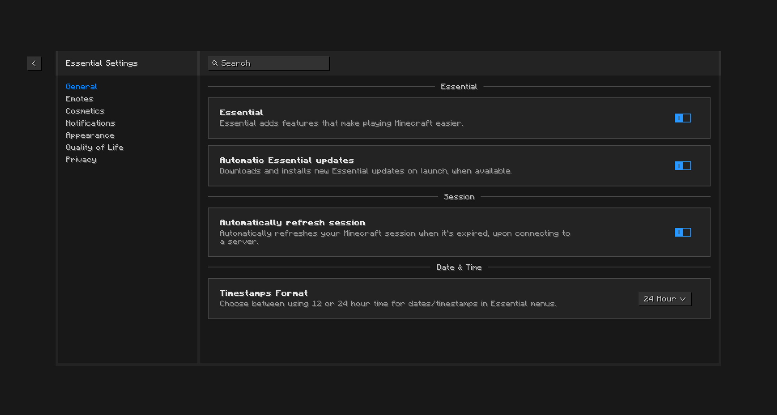 Wiki - Essential Updates | Essential Mod
