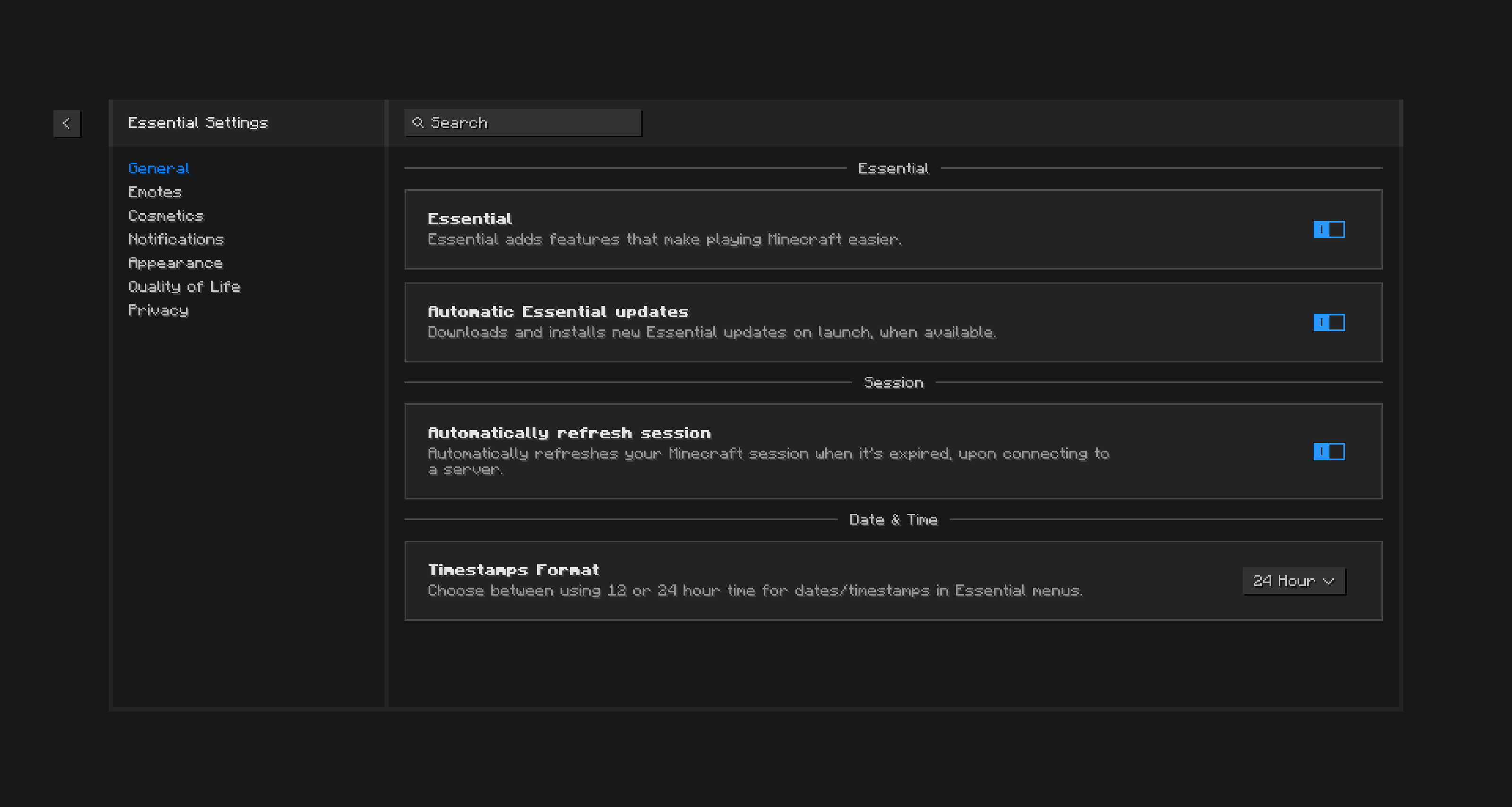 Wiki - Essential Updates | Essential Mod